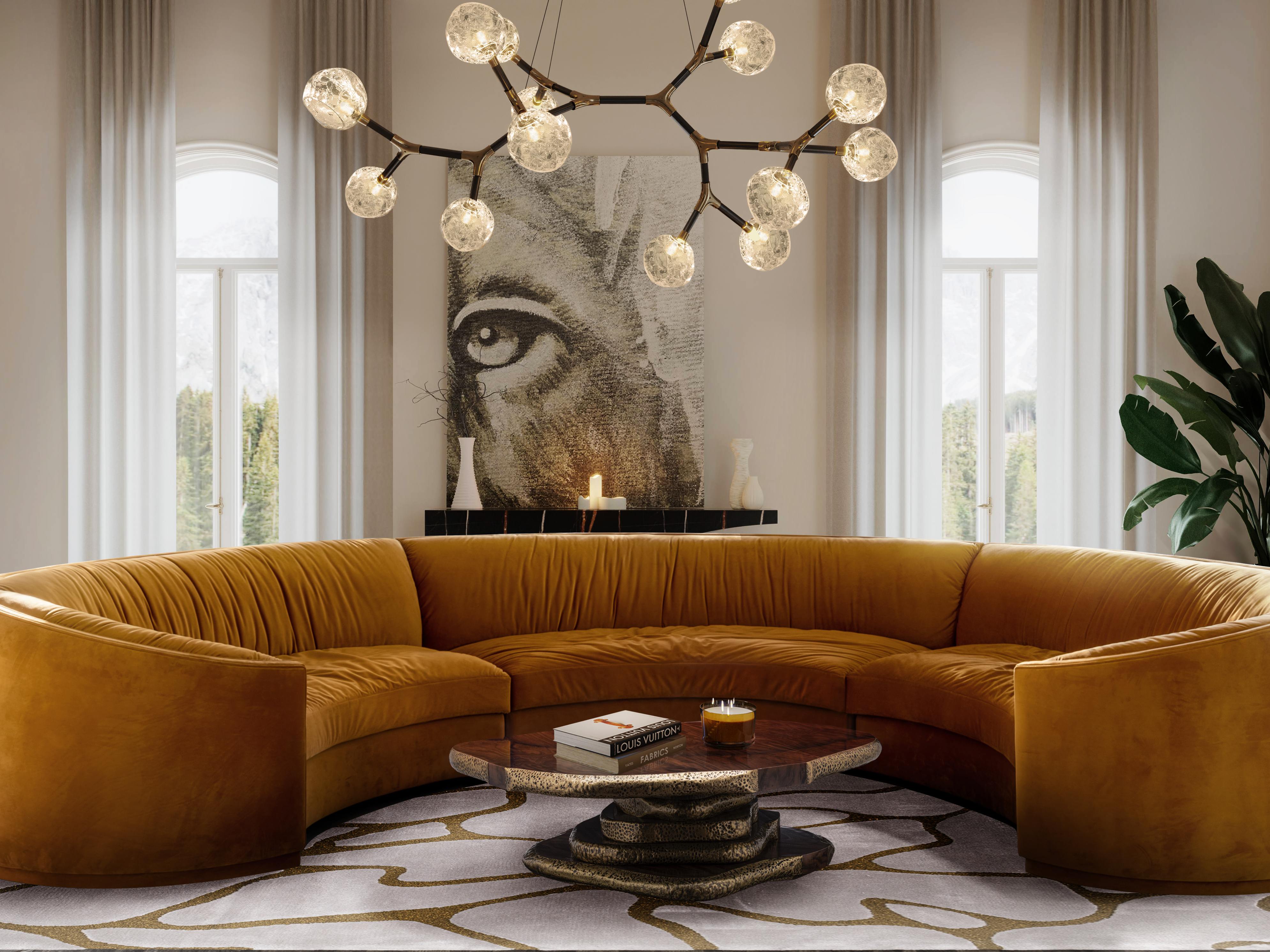 CONTEMPORARY NATURE INSPIRED LIVING ROOM DESIGN WITH THE CELL RUG