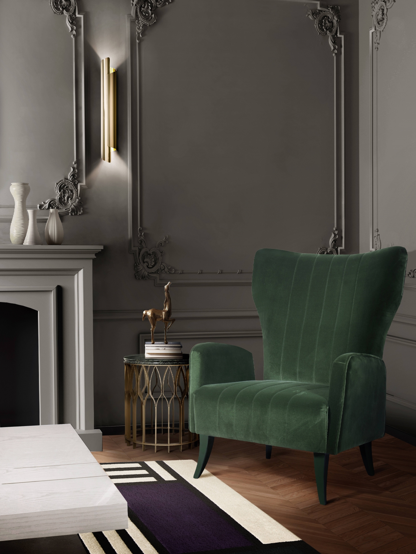 MOODY READING CORNER DESIGN WITH THE PRISMA RUG - ROOM BY ROOM - RUG ...