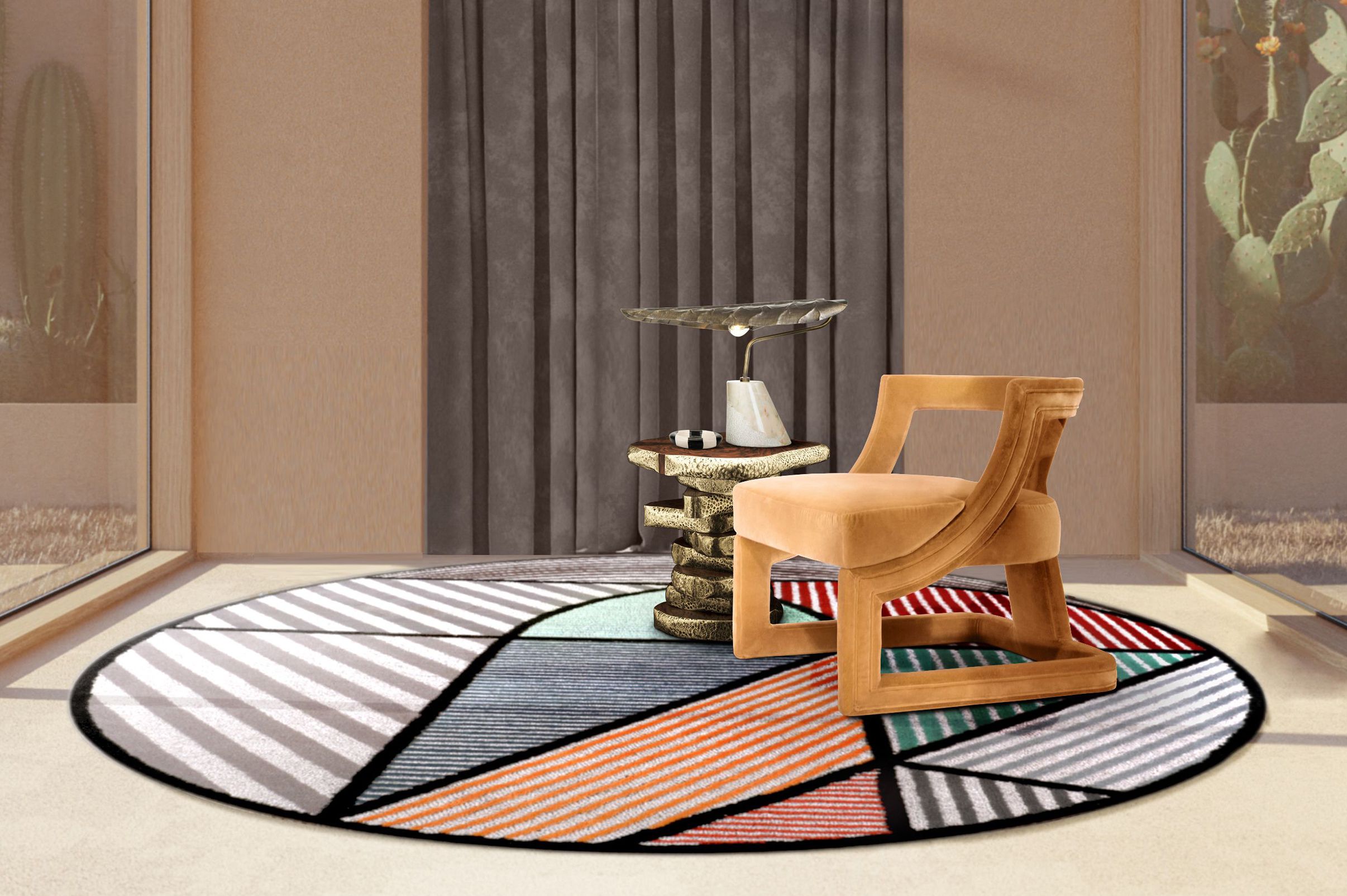 LOLA Round Modern Rug Made With New Zealand Wool by Rug'Society